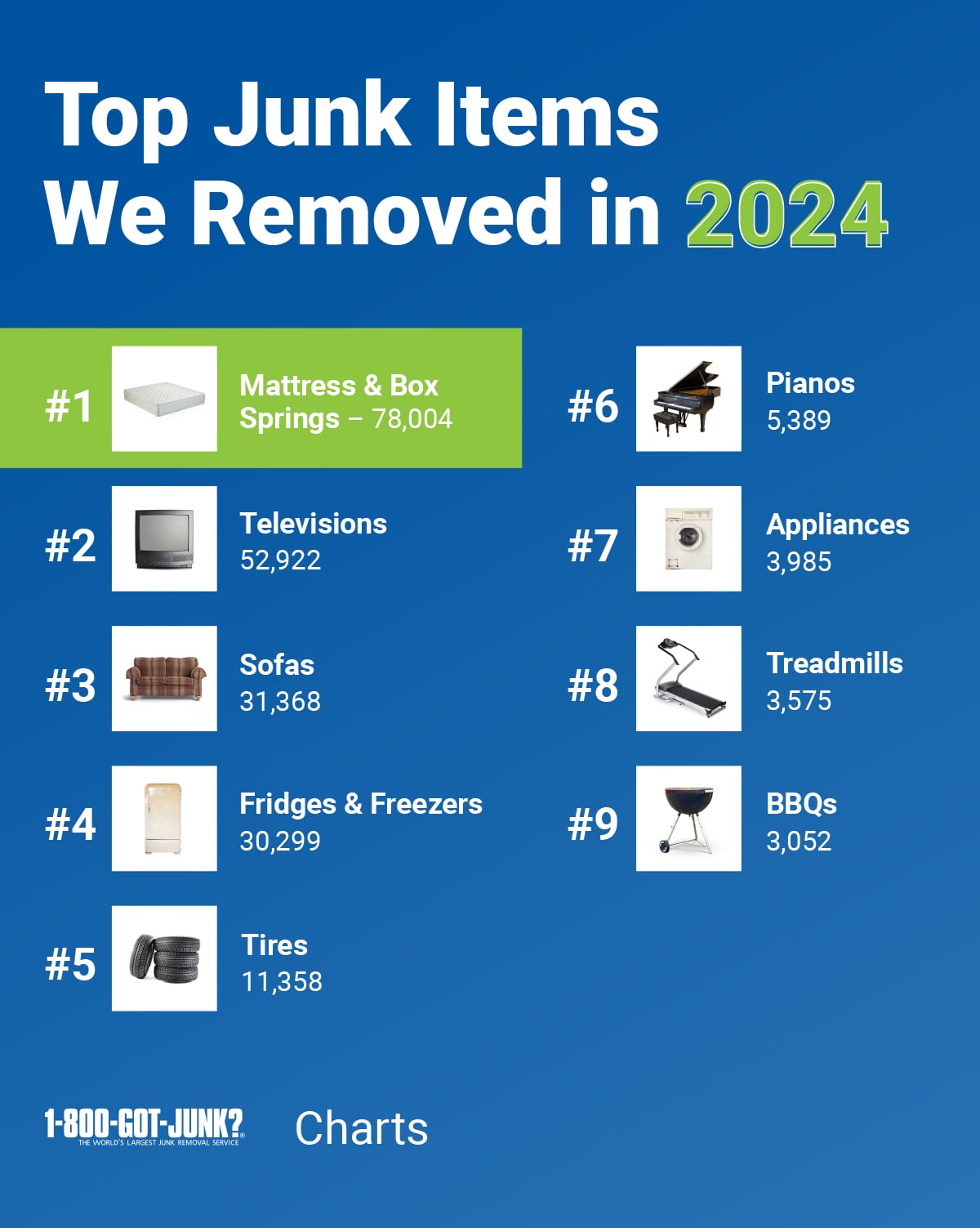 Most Commonly Removed Items of 2024 | 1-800-GOT-JUNK?